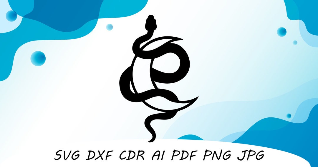 Snake Design Svg Dxf File Wall Sticker Pdf Silhouette Template Cnc ...