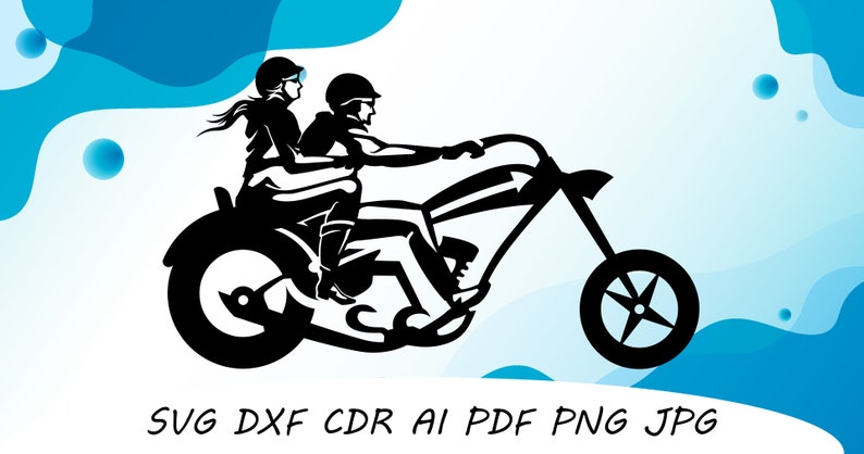 Couple Rider Moto Design Svg Dxf File Wall Sticker Pdf - Etsy