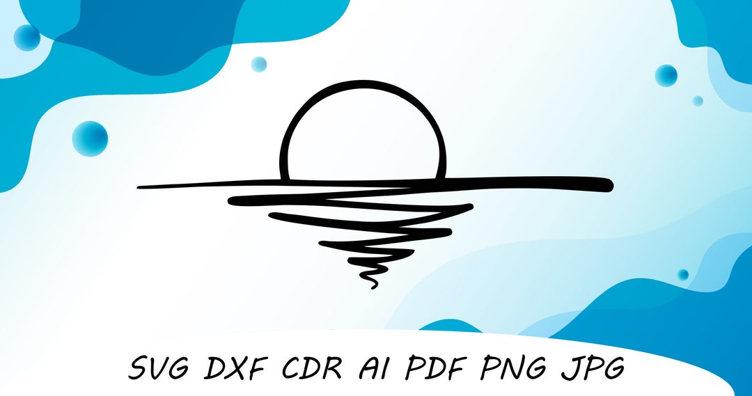 Sunrise, Sun Design Svg Dxf File Wall Sticker Pdf Silhouette Template ...