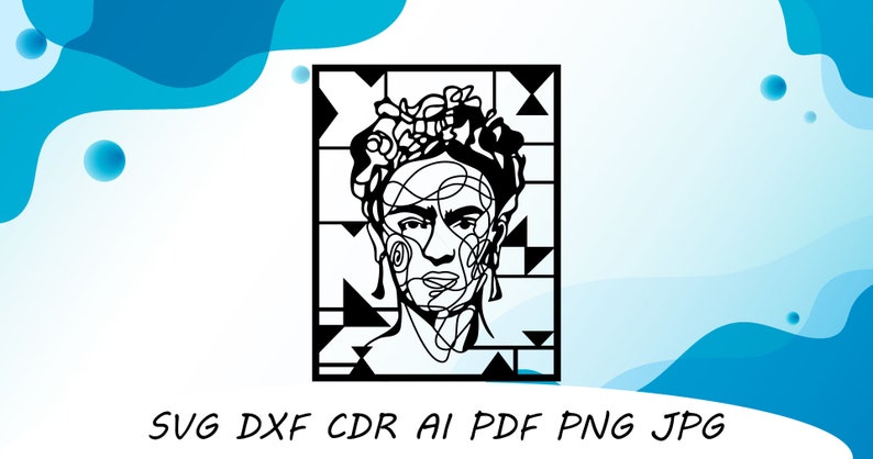 Woman Art Design Svg Dxf File Wall Sticker Pdf Silhouette Template Cnc ...