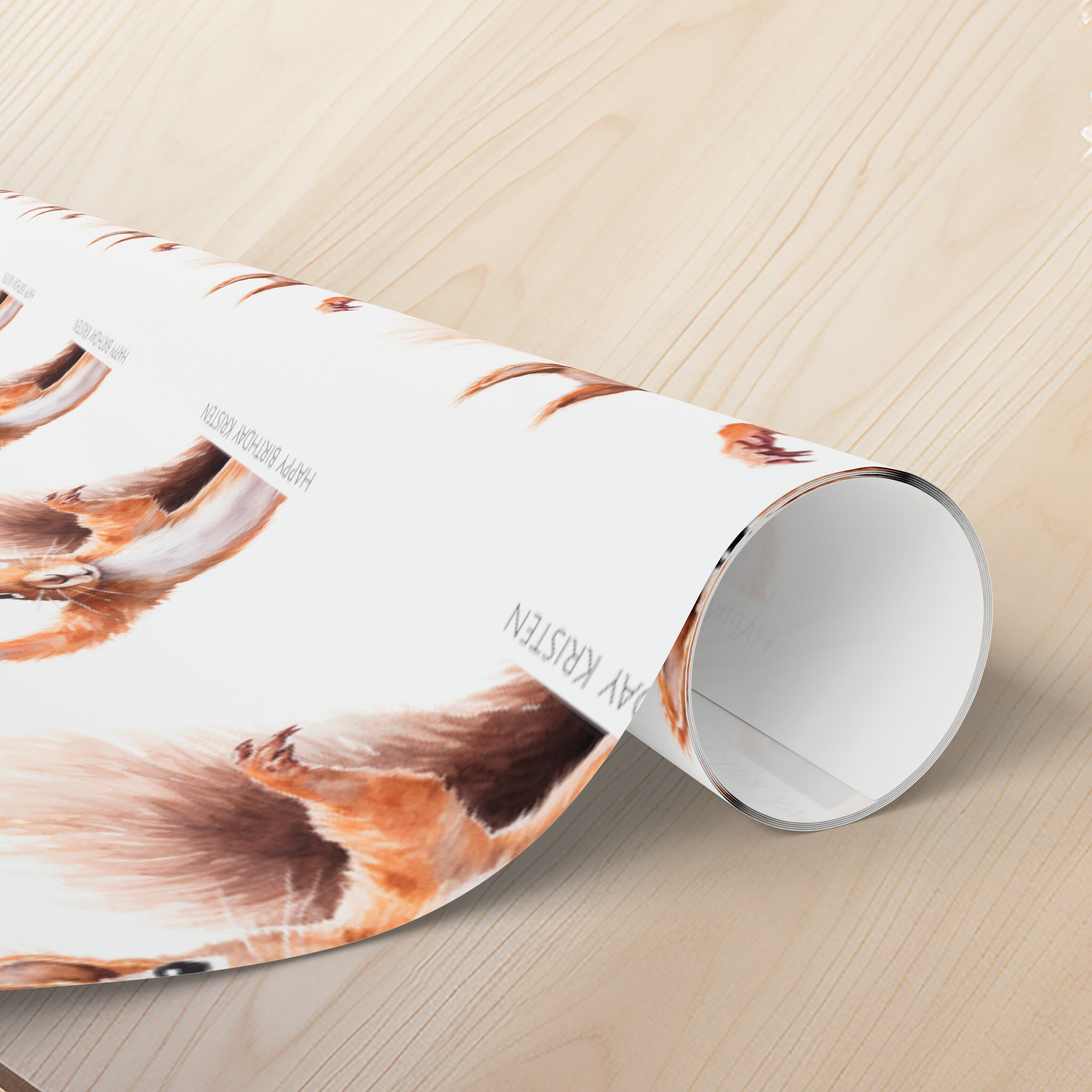 Personalized Happy Birthday Squirrel Wrapping Paper Cute Custom ...