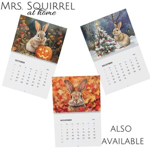 2025 Rabbit Desk Calendar - Watercolor Bunny Monthly Calendar ...