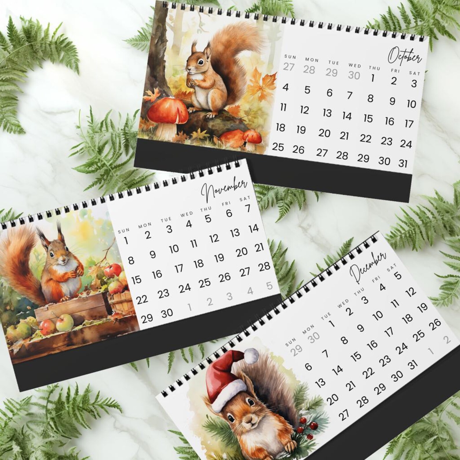 2026 Red Squirrel Desk Calendar - Christmas Present for Squirrel Lover ...