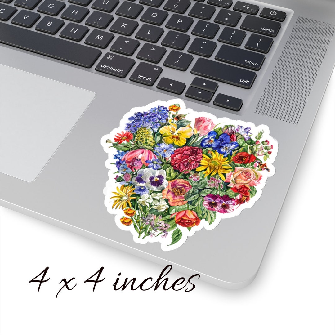 Floral Heart Sticker Vinyl Flower Sticker Flower Sticker for Decorating ...