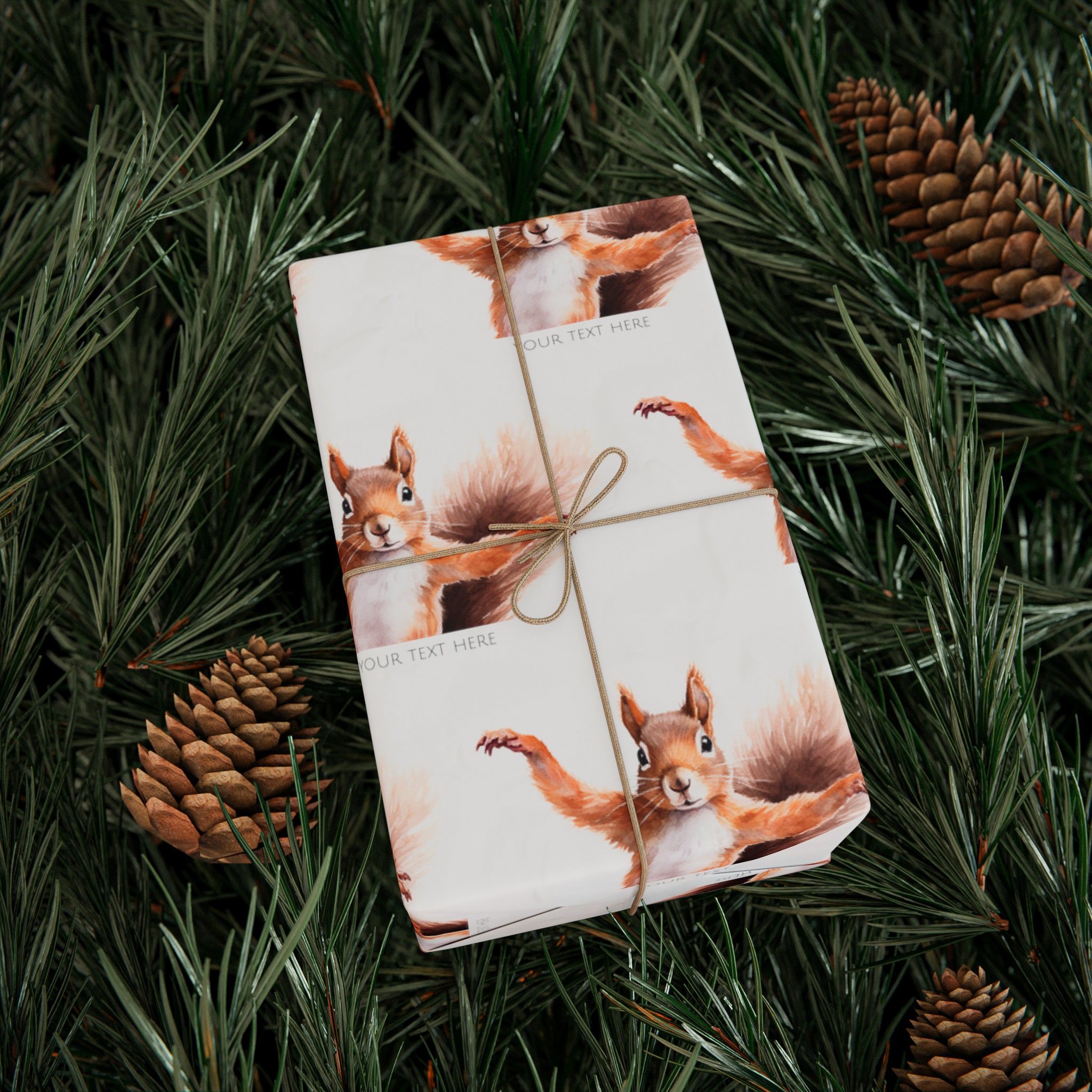 Personalized Happy Birthday Squirrel Wrapping Paper Cute Custom ...
