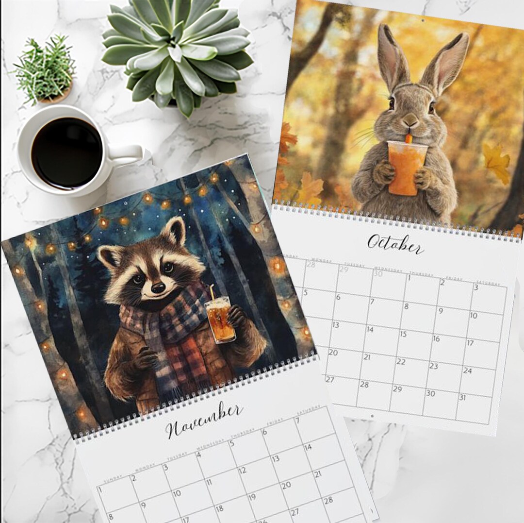 2026 Party Animal Wall Calendar - Funny Woodland Animal Calendar ...
