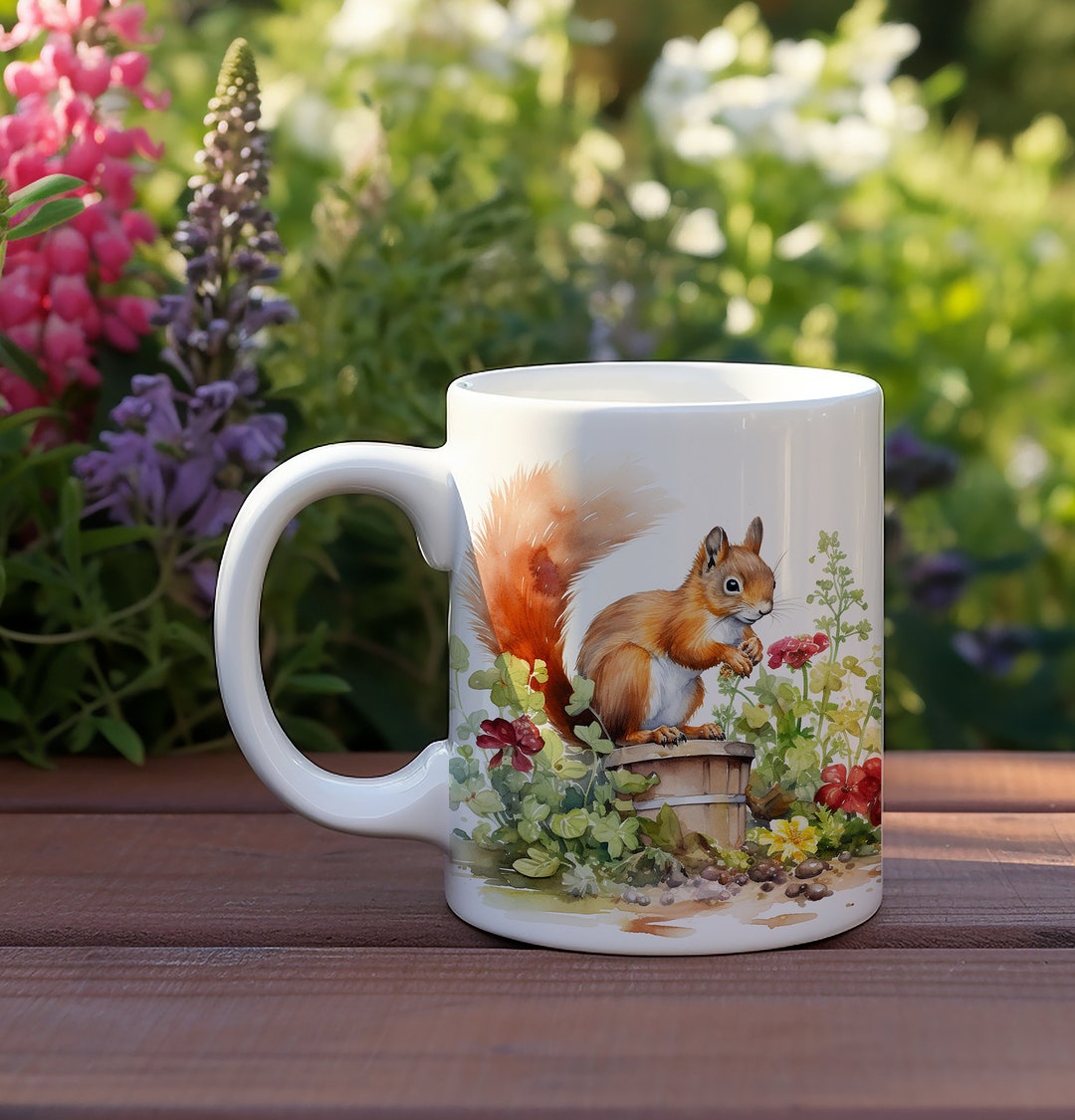 Squirrel Coffee Cup for Gardeners Coffee Mug Gift for Gardener Squirrel ...