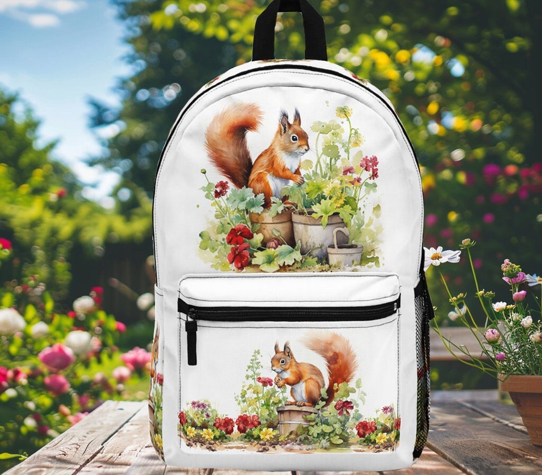Squirrel Garden Backpack Cottagecore Squirrel Backpack Red Squirrel Bag ...