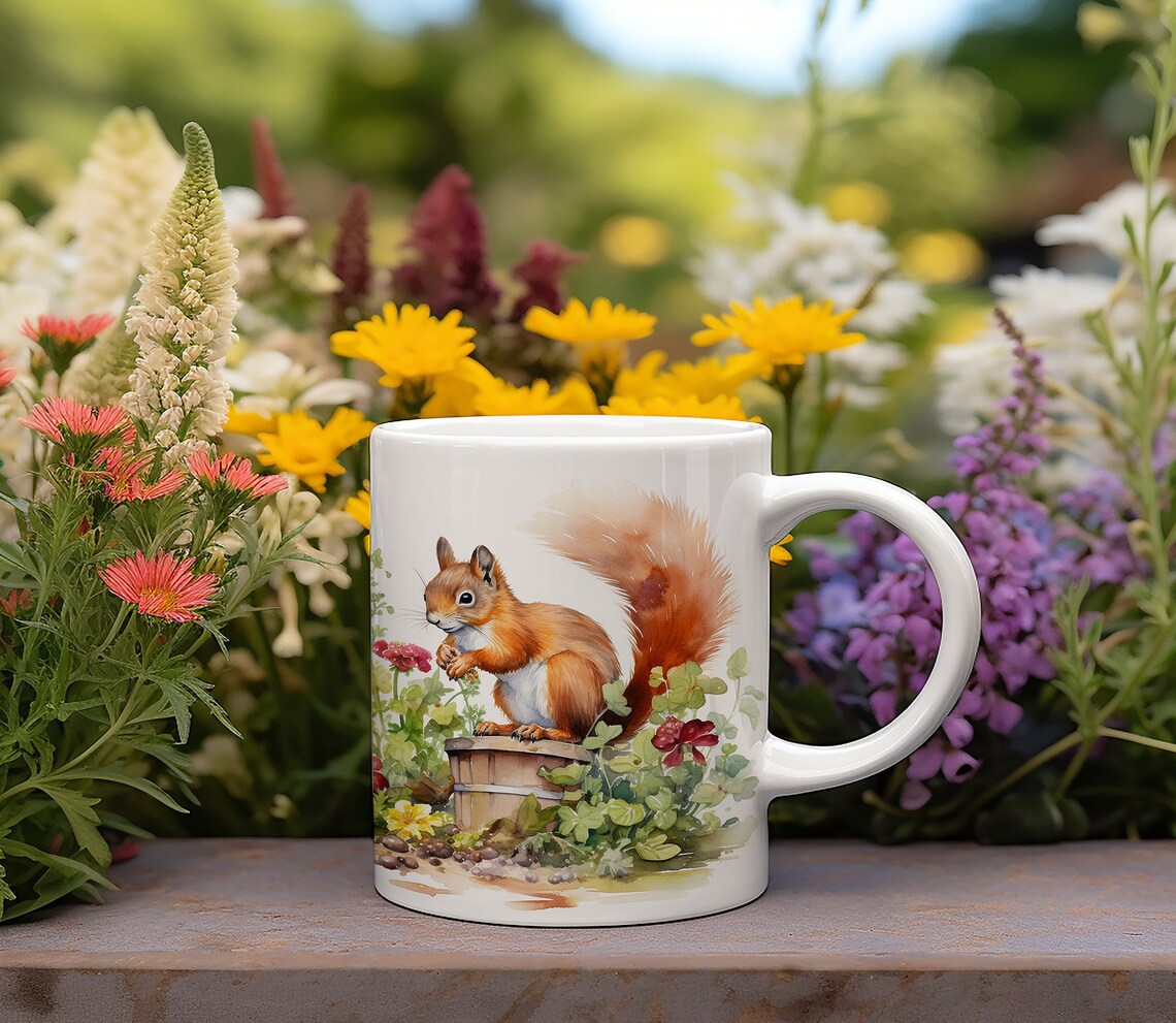 Squirrel Coffee Cup for Gardeners Coffee Mug Gift for Gardener Squirrel ...