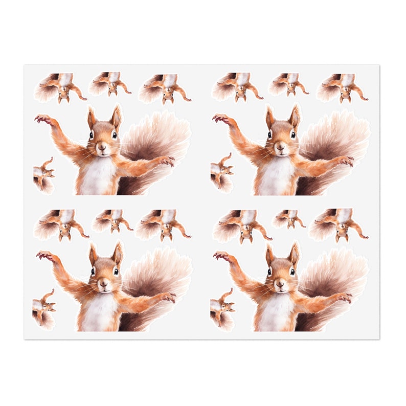 Dancing Squirrel Stickers Sheet of Vinyl Stickers Squirrel Playing Cute ...