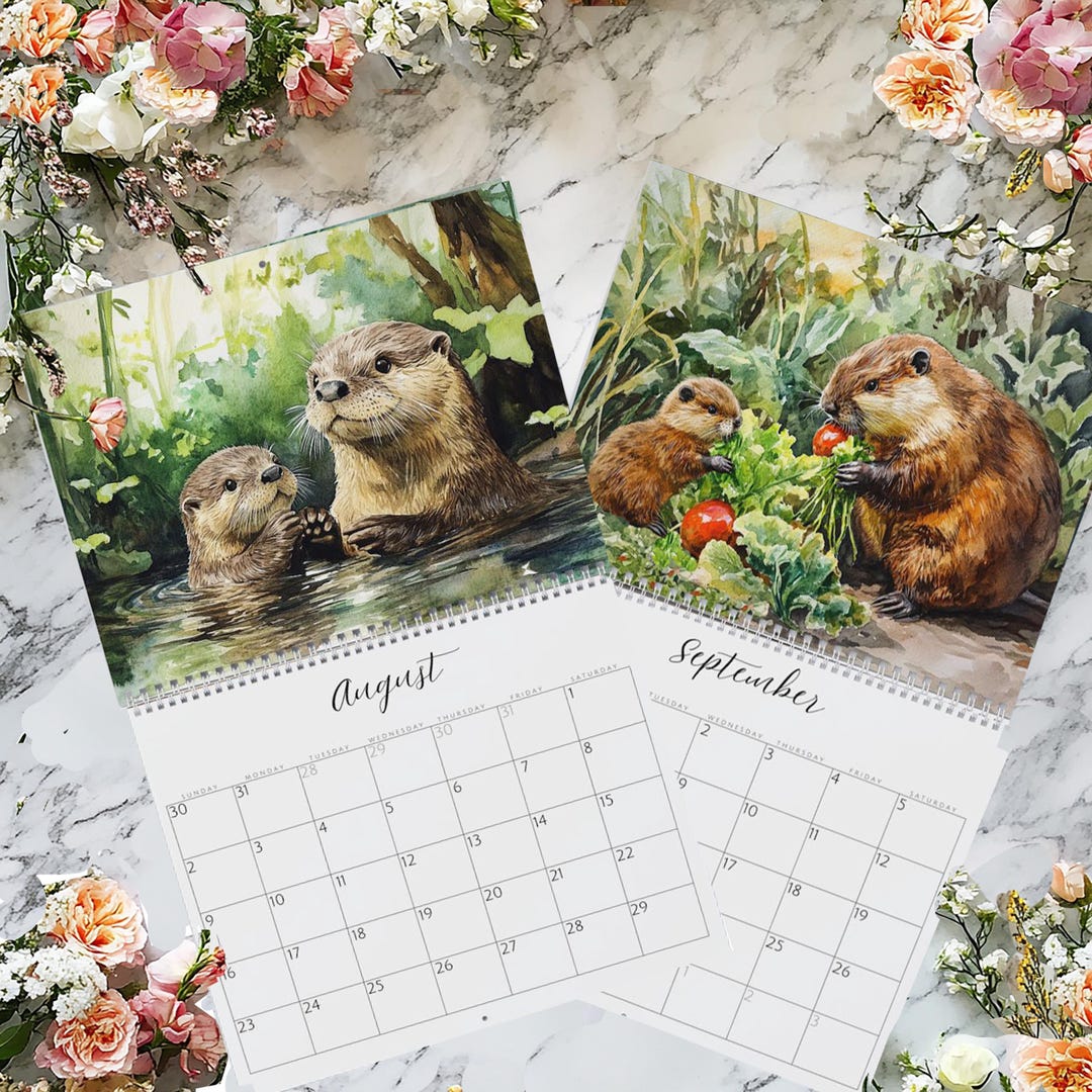 2026 Woodland Animal Wall Calendar, Mother and Baby Animals 12 Months ...