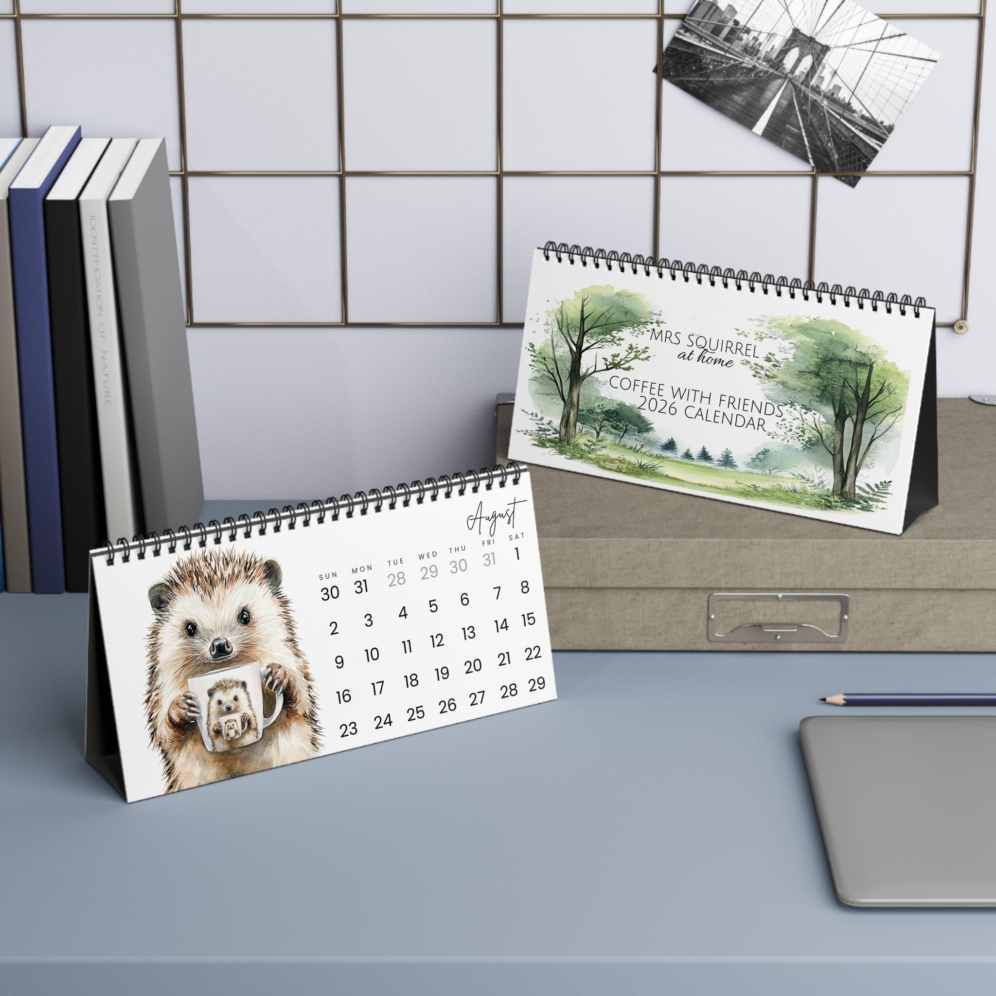 2026 Woodland Animals 12 Month Desk Calendar - Wildlife Christmas ...