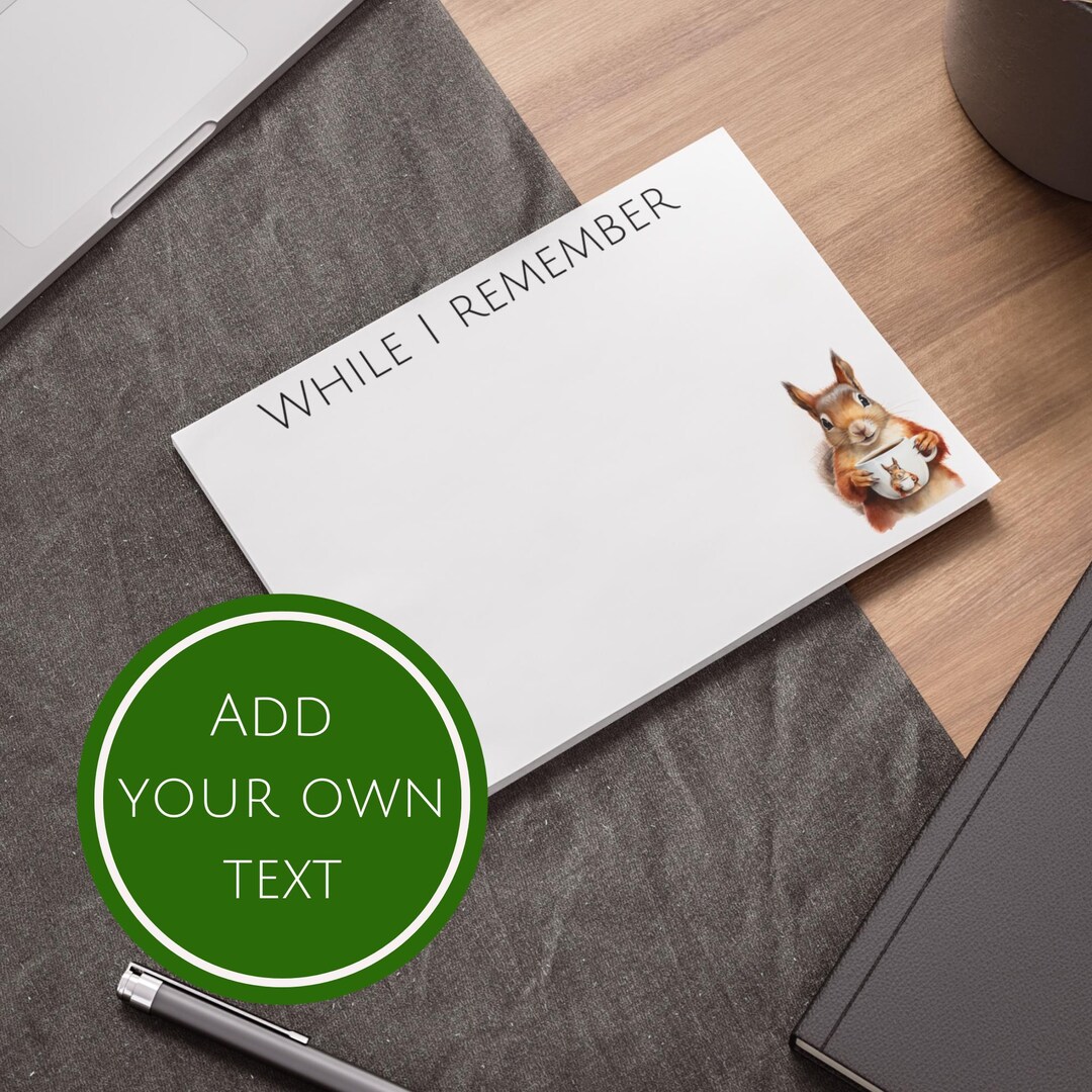 Squirrel Post-it® Note Pads for Squirrel Fan - Personalized Text ...