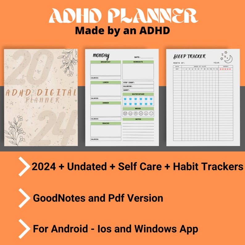ADHD Planner | 2024 Digital Planner | ADHD Digital Planner | Goodnotes ...