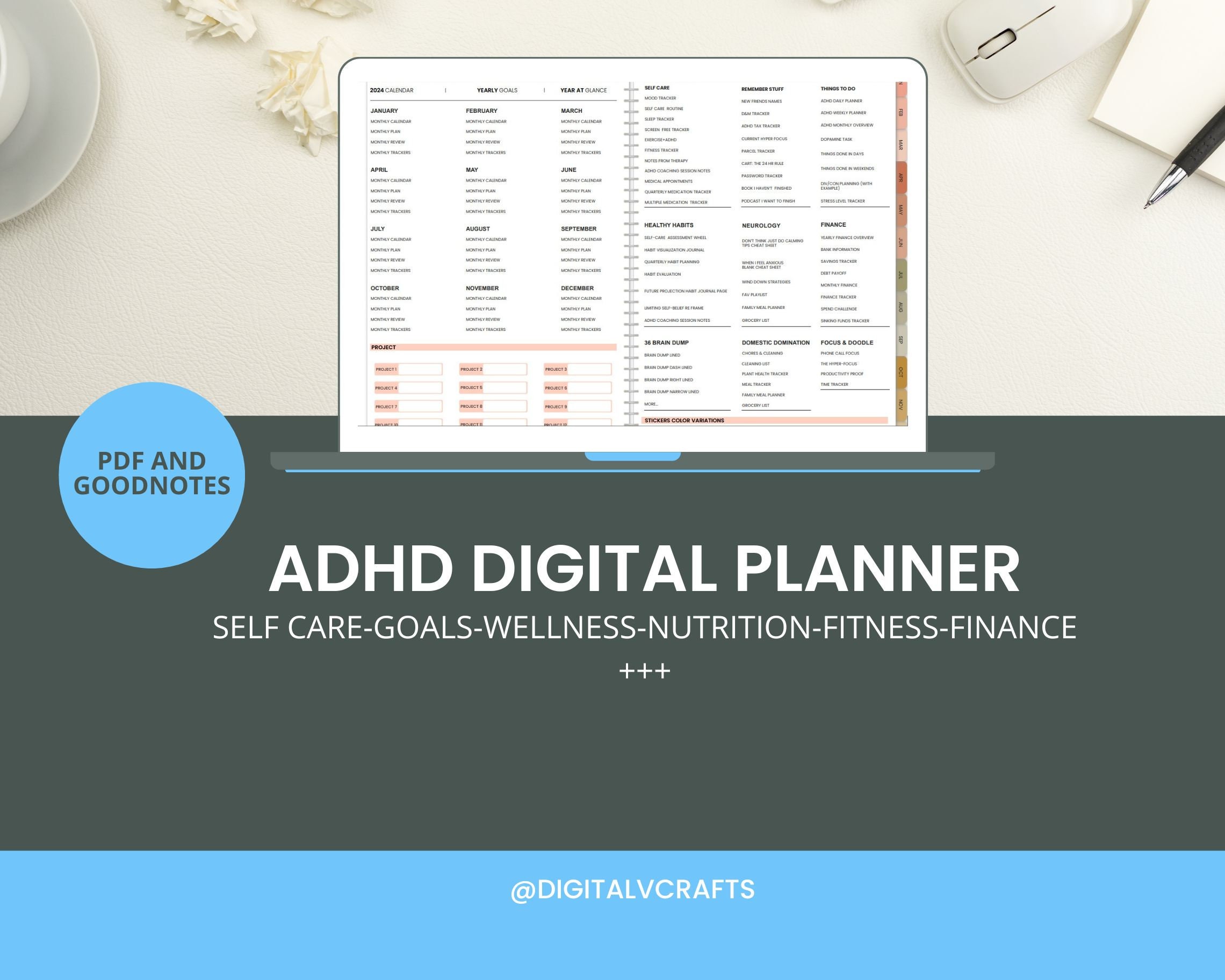 ADHD Digital Planner: Boost Focus and Productivity With Customizable ...