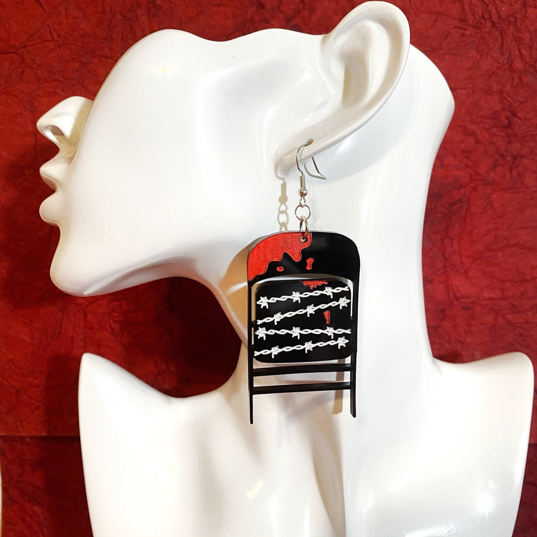 Barbed Wire Steel Chair Earrings - Etsy