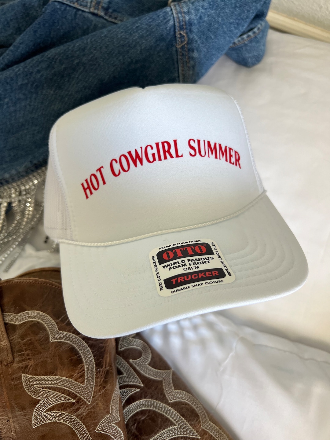 Hot Cowgirl Trucker Hat| Western Trucker Hat | Country Trucker Hat | Bachlorette Hat , Lake Hat ...