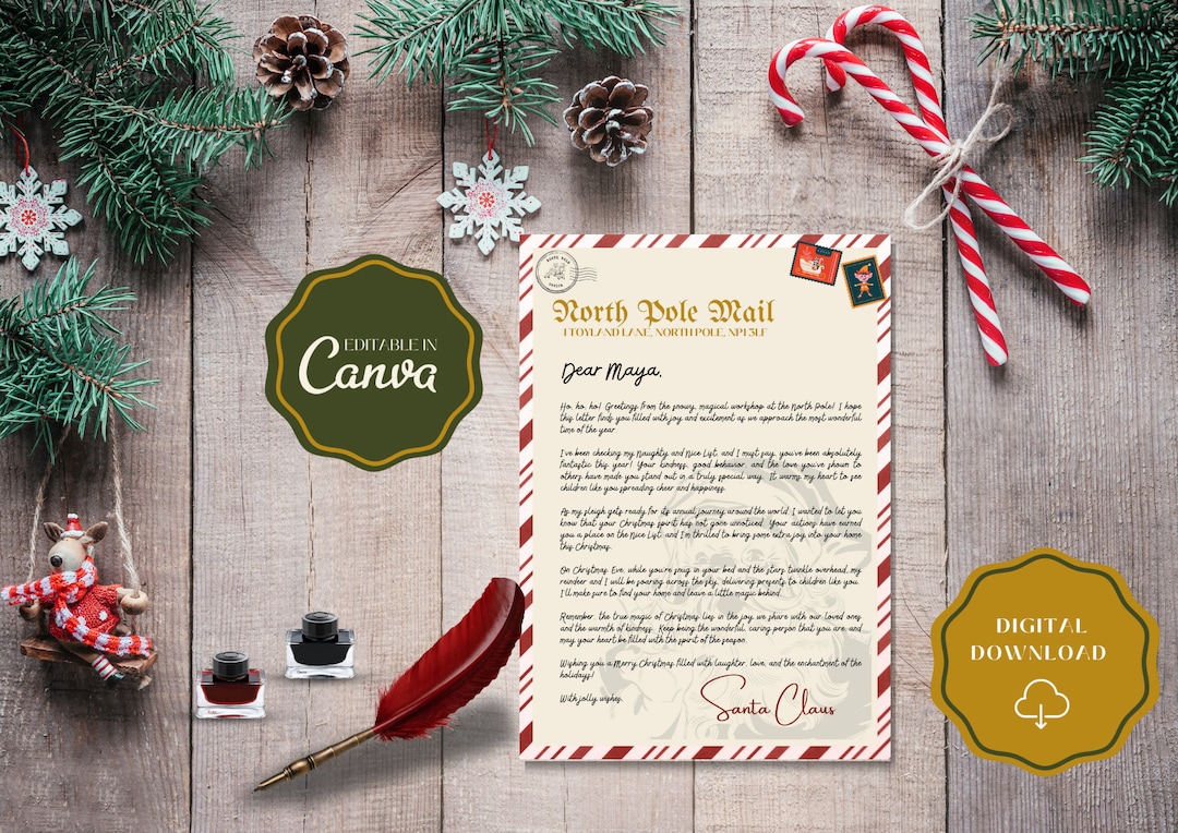 Editable Printable Letter From Santa Activity for Children - Etsy