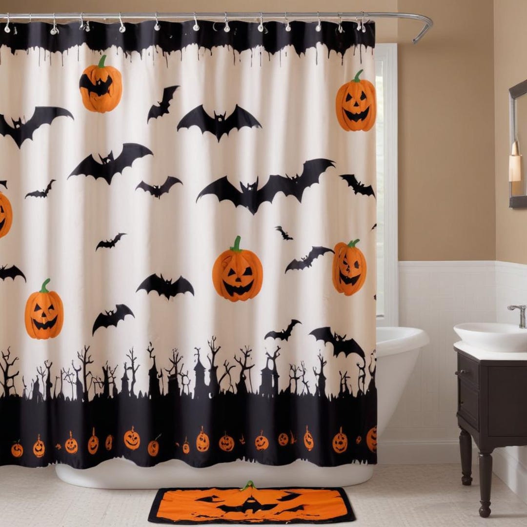 Halloween Special Shower Curtains Ghost and Wild Birds Shower Curtain ...