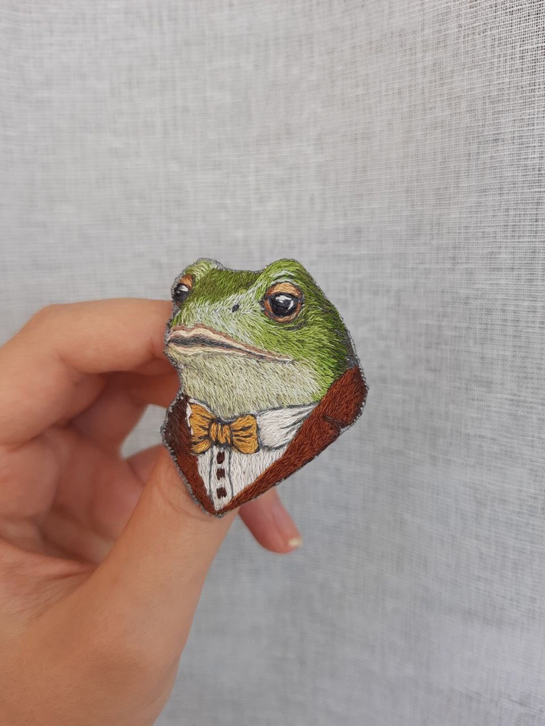 Brooch Frog Toad Embroidery Meme Suit Distinguished Gentleman Pin ...