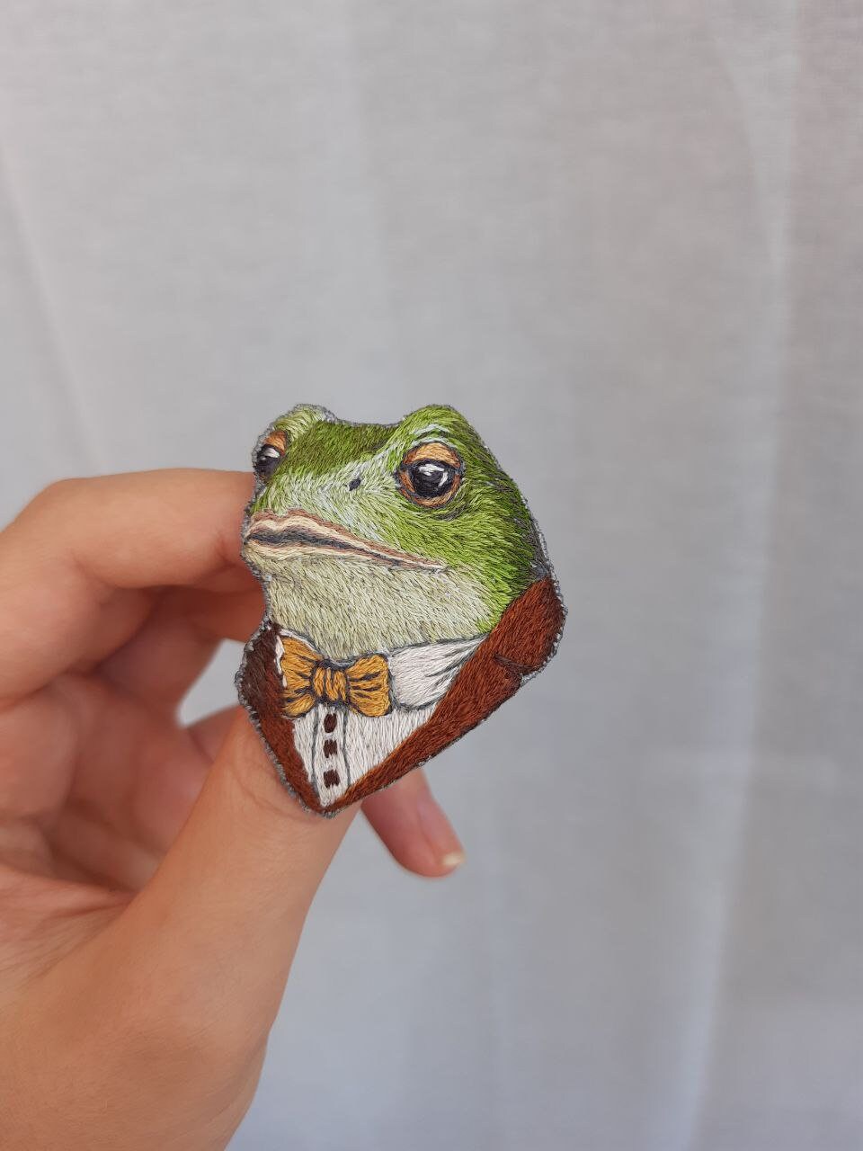 Brooch Frog Toad Embroidery Meme Suit Distinguished Gentleman Pin ...