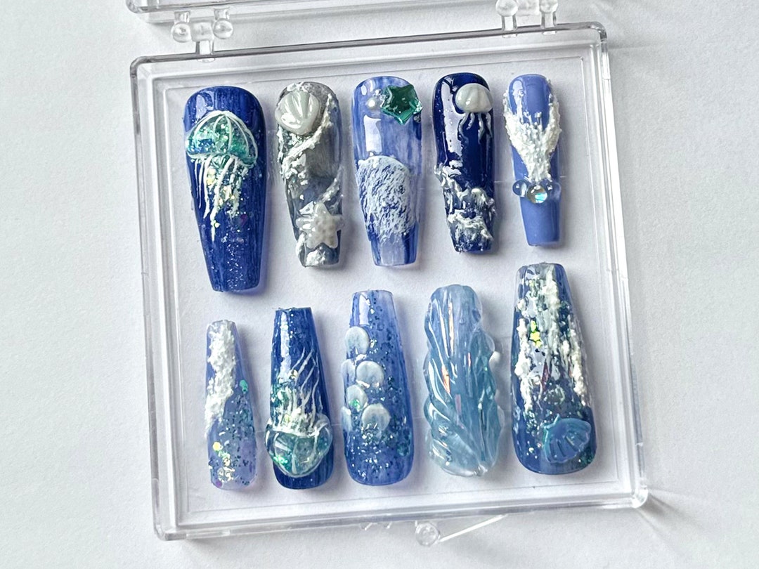 Enchanted Seascape Press on Nails | Ocean-inspired Press on Nails ...