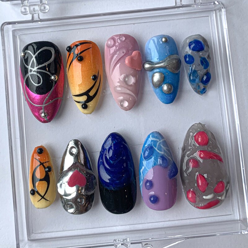 Custom Fake Nails - Etsy