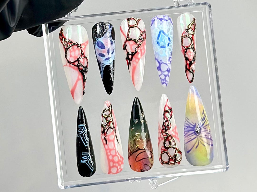 League of Legends Press on Nails |gamer Girl Fake Nails | Punk Rock ...