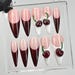 Stunning Acubi-style Nails Deep Blue Ombre Press on Nails Sparkling ...