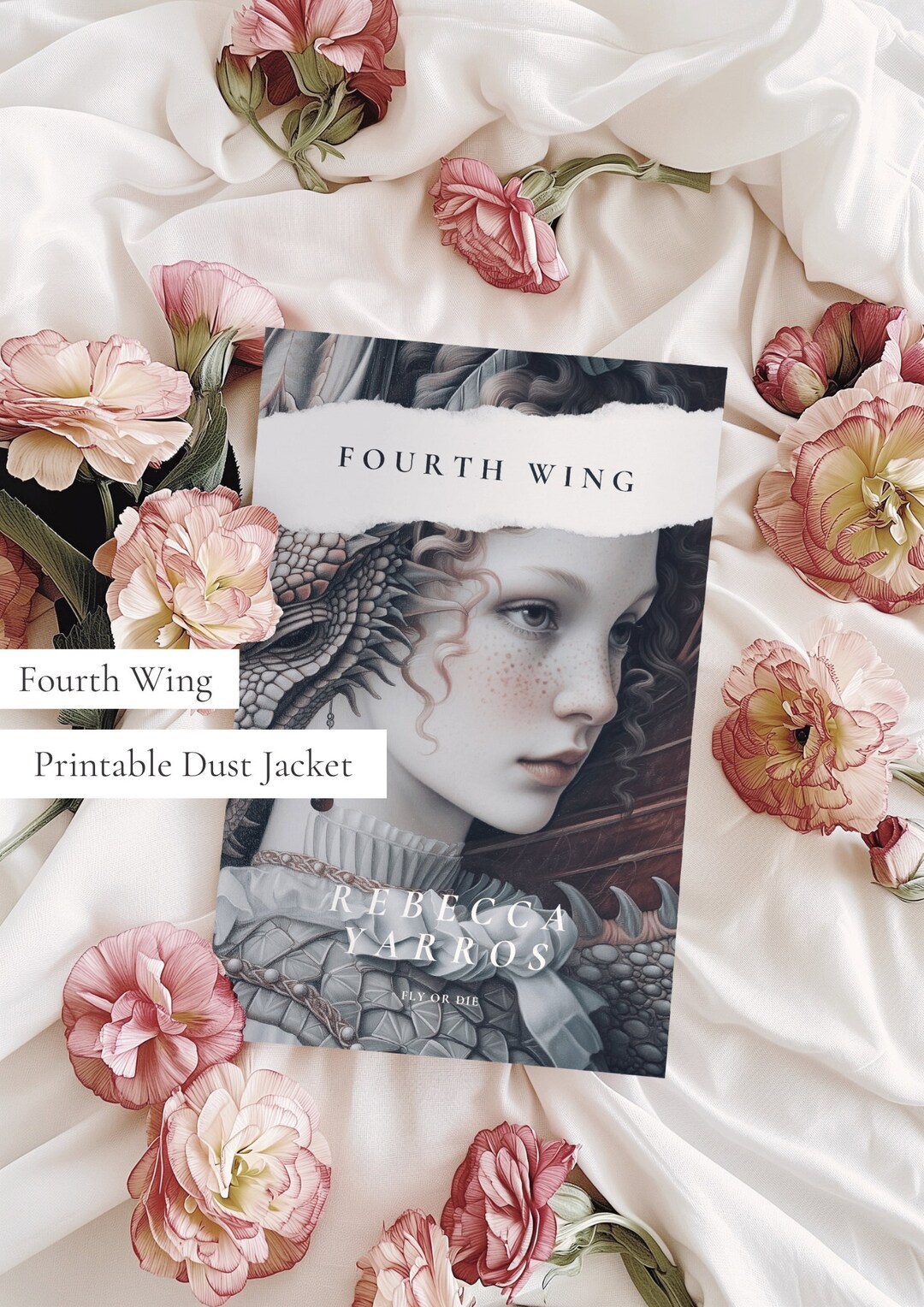 Fourth Wing Dust Jacket Instant Digital Print File Instant PDF File Printable Digital Download ...