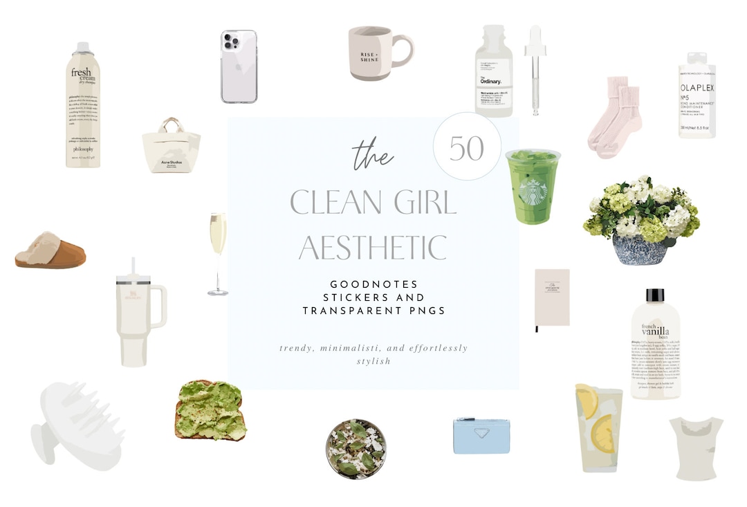 Clean Girl Aesthetic Digital Stickers 50 Goodnotes Stickers ...