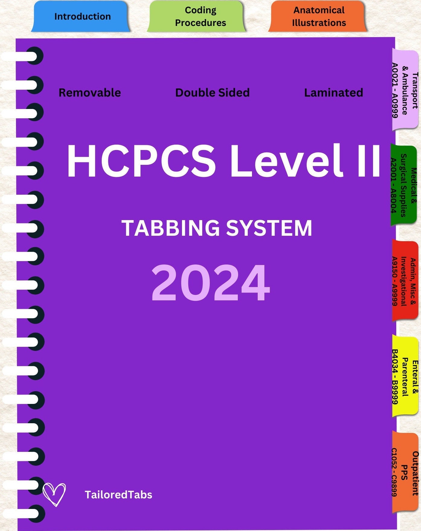 2024 AAPC HCPCS Level II Tabbing System - Etsy