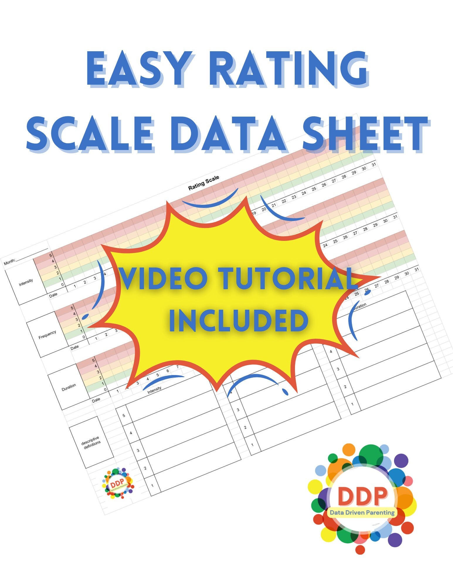 Easy Printable Rating Scale Data Sheet With Video Tutorial Etsy Easy Printable Rating Scale Data Sheet With Video Tutorial Etsy