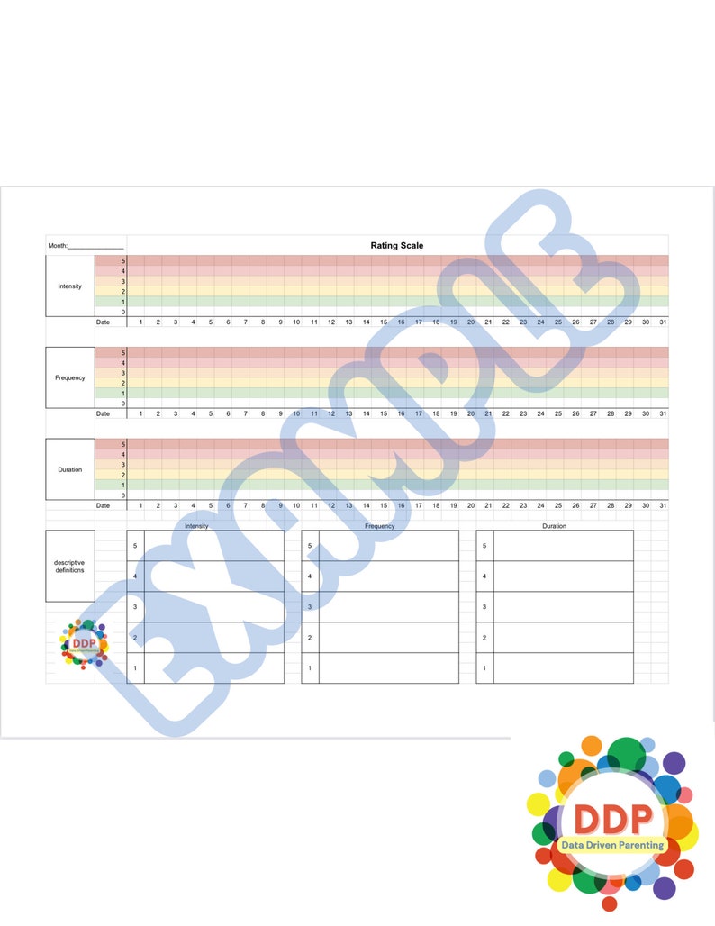 Easy Printable Rating Scale Data Sheet With Video Tutorial - Etsy Australia