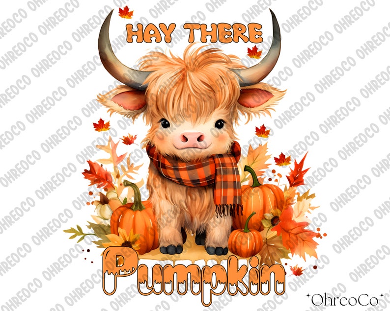 Highland Cow Fall Design Png Fall Highland Cow PNG Funny - Etsy