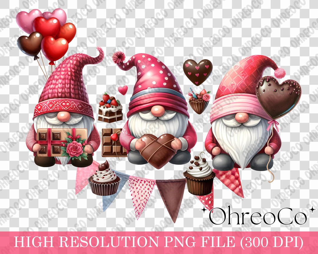 Happy Valentine's Day Gnomies Png, Gnomes Sublimation Design, Happy ...