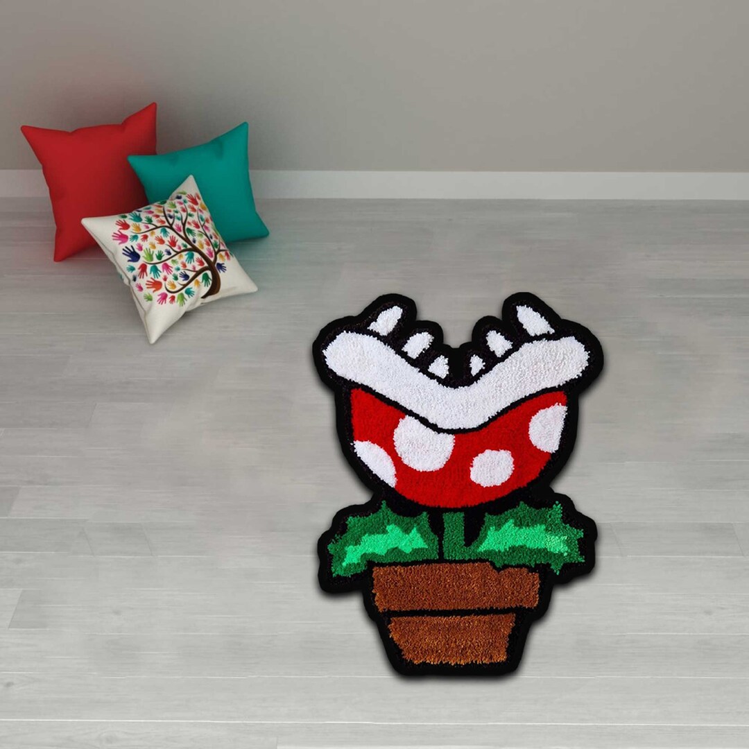 Mario Piranha Super Mario Mushroom Rug Super Mario Red - Etsy