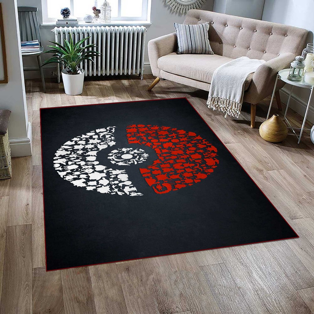 Pokemon Rug Pokeball Rug Children Room Decor Round Rug - Etsy