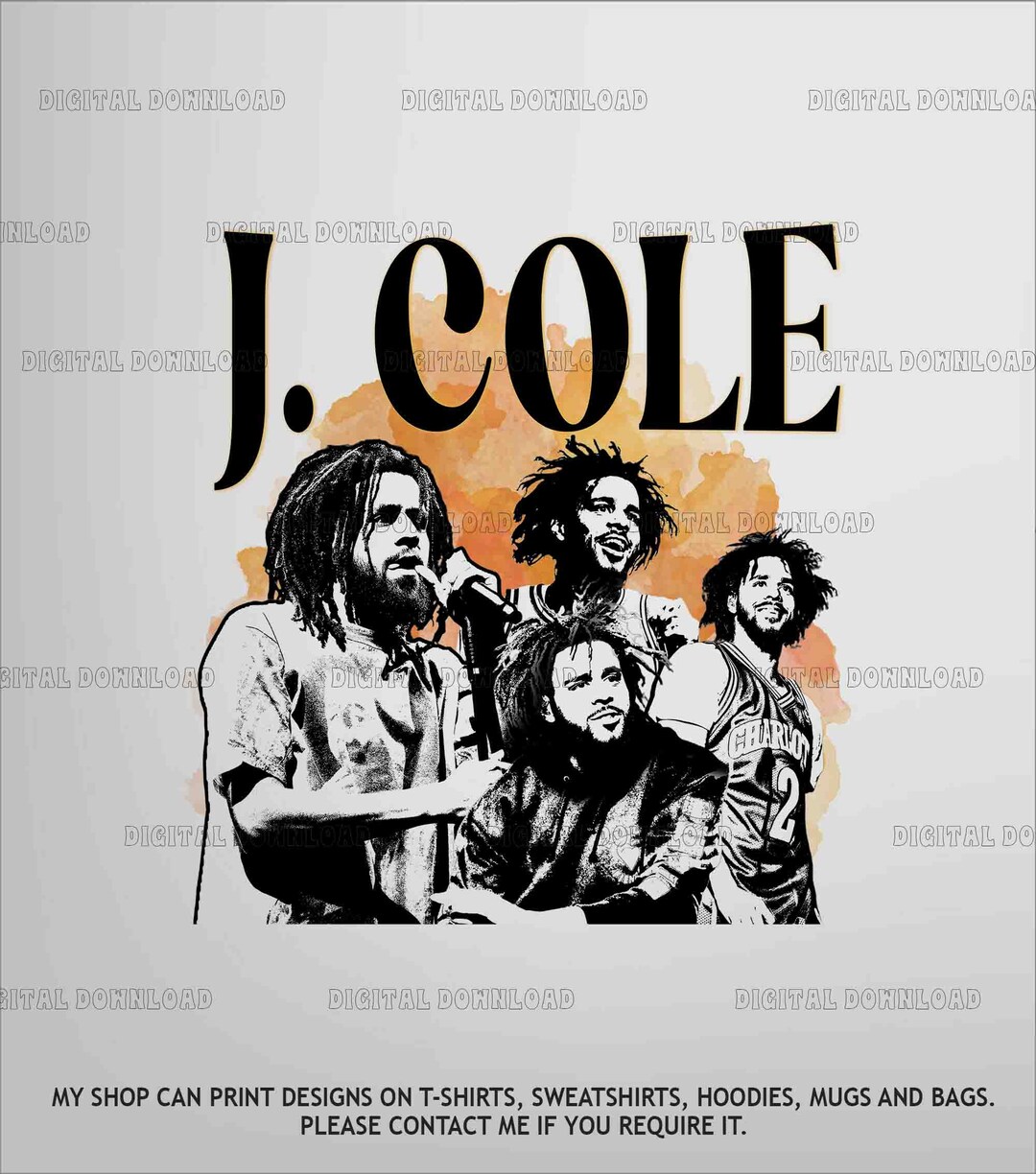 J. COLE Png, J. COLE T-shirt Design. PNG Digital Instant Download ...