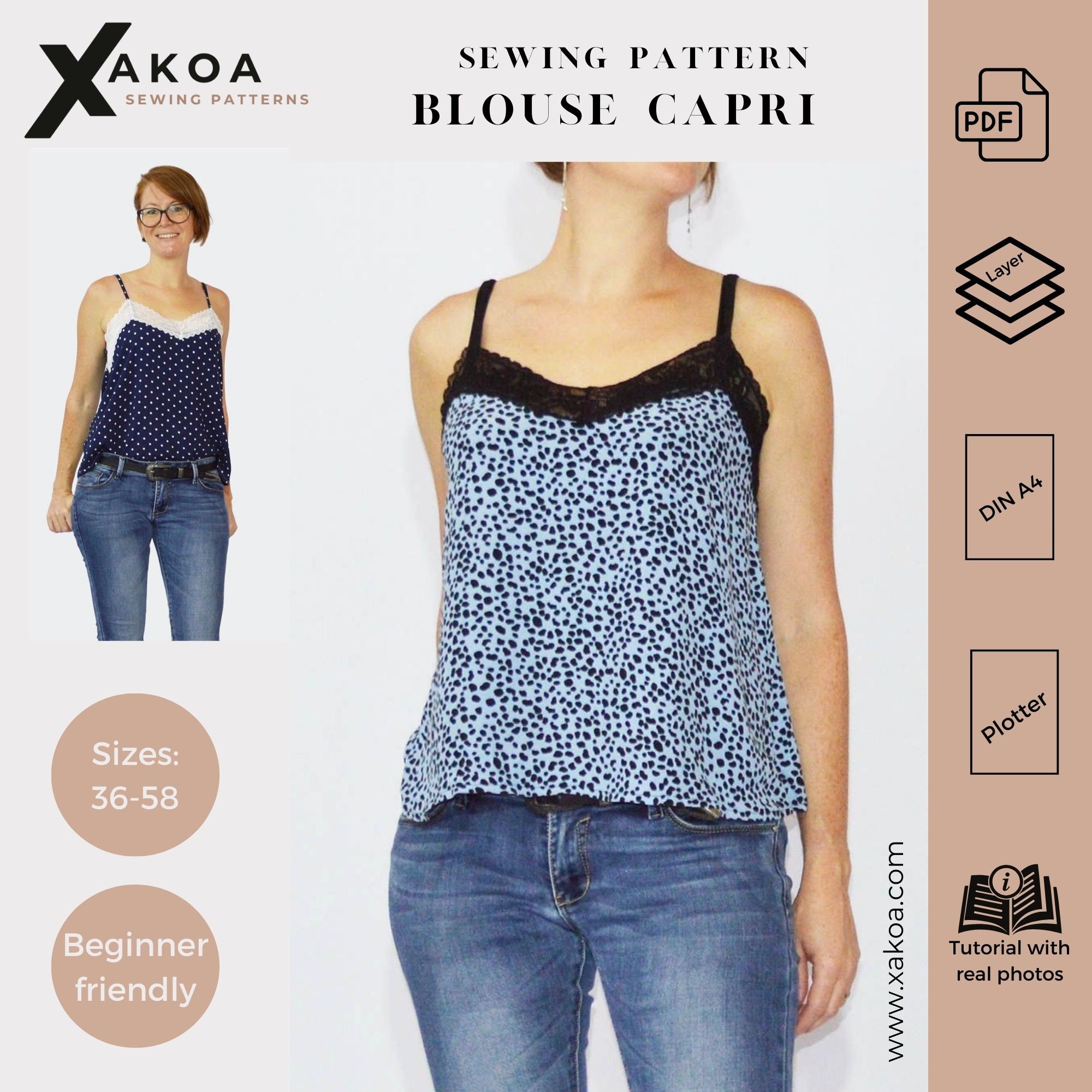 Digital Sewing Pattern Women's Blouse Pattern Simplicity and Comfort ...