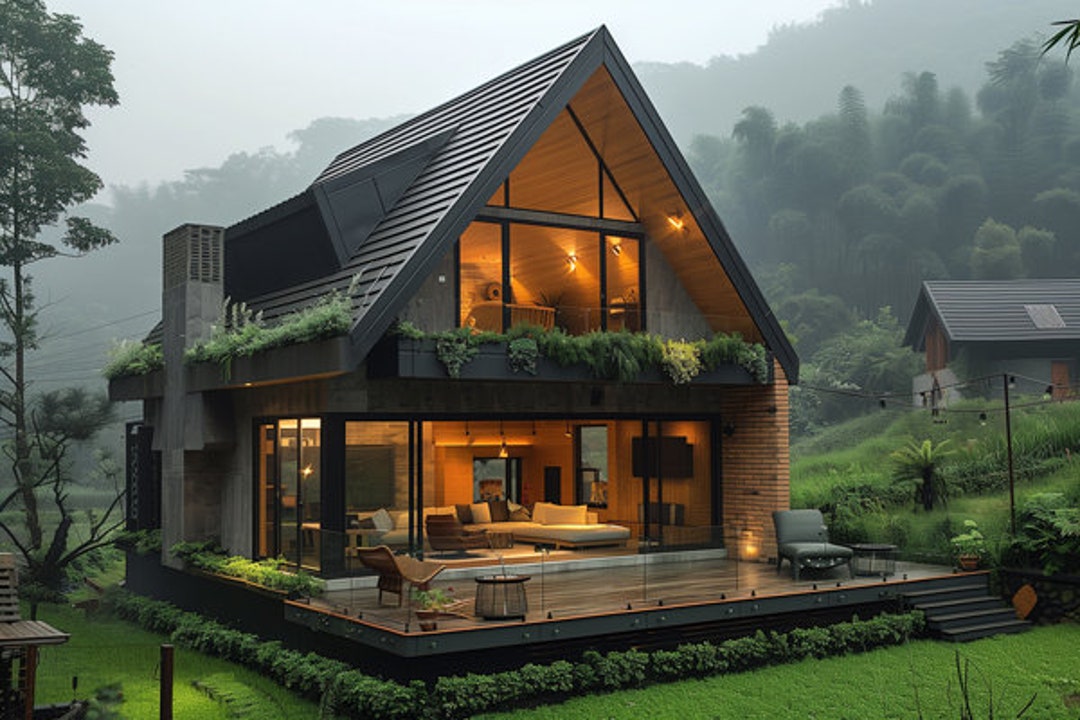 21. Two-story A-frame Home Exterior Concept Design : JPG & MP4 Ideas ...