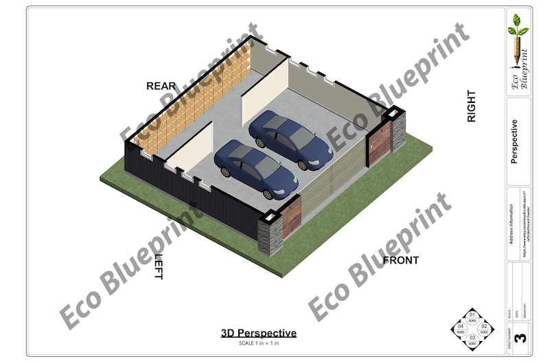 Modern 2-car Garage Plan With Storage (PDF, SKP, MP4, JPG) - Etsy