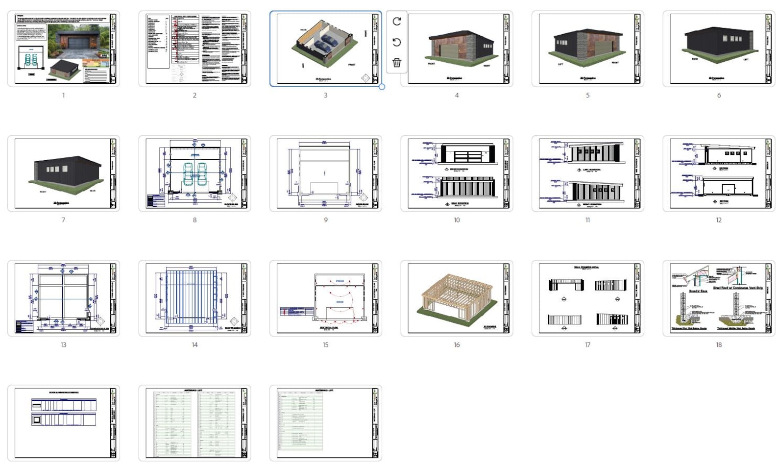 PG6. Modern Garage Ready PDF ,3D Skrtchup,mp4,jpg Basic Blue Print Architecture for 2 Cars With ...