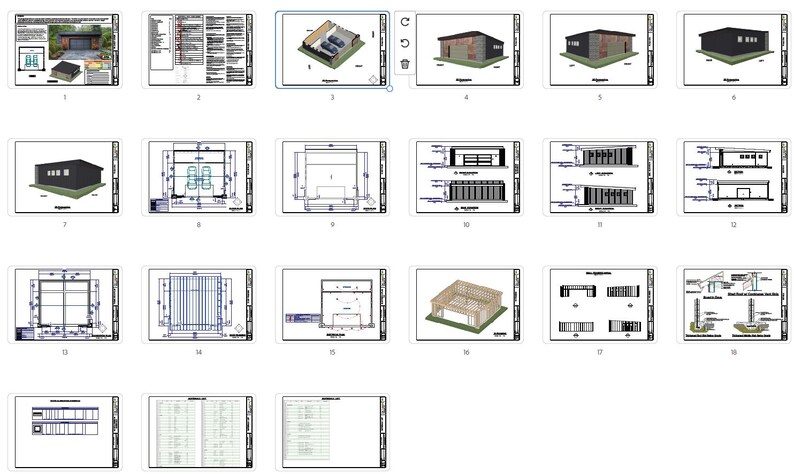 Modern 2-car Garage Plan With Storage (PDF, SKP, MP4, JPG) - Etsy