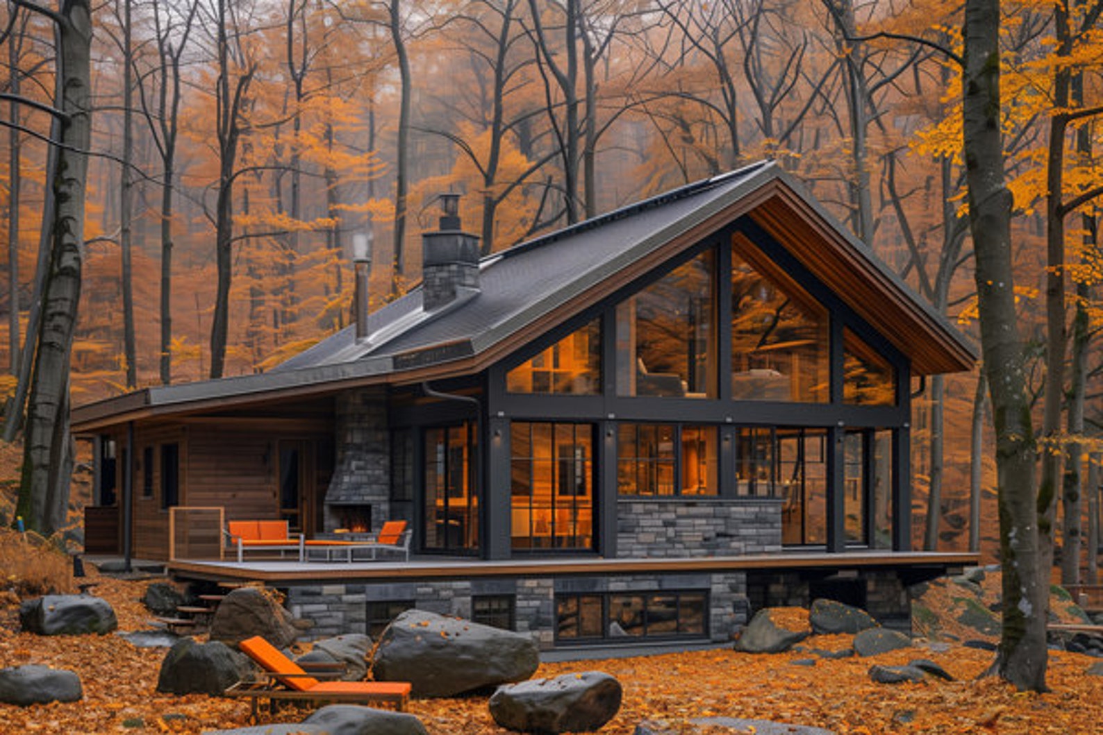 Modern Cabin Design Inspiration:digital Download Only Front View Image ...