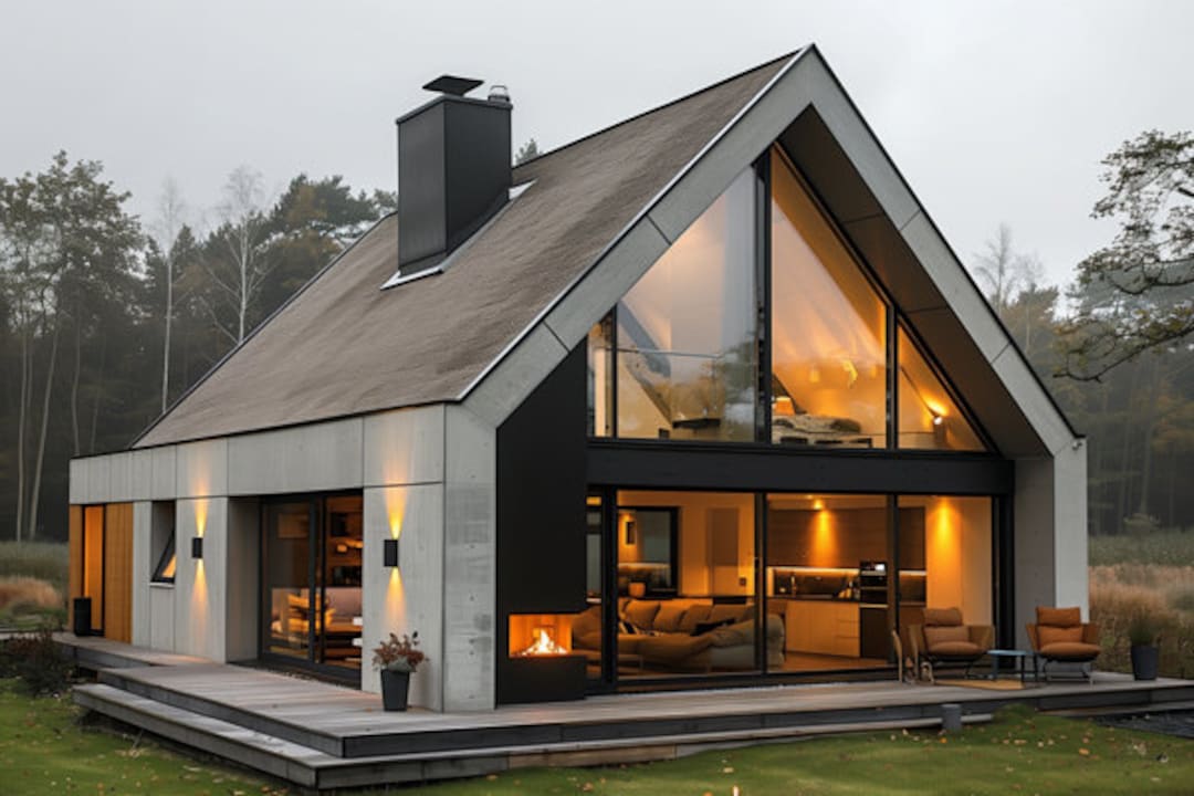 A-frame House Exterior Design Image & Animation (digital Download) - Etsy
