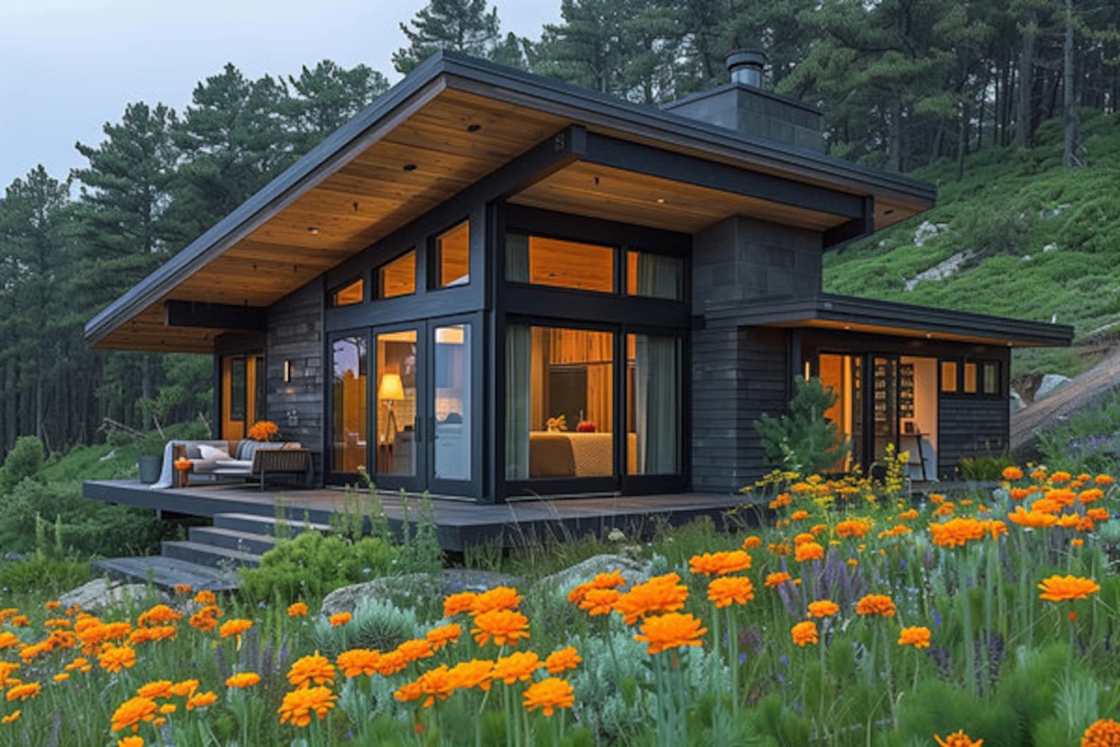 Modern Cabin Design Inspiration:digital Download Only Front View Image ...