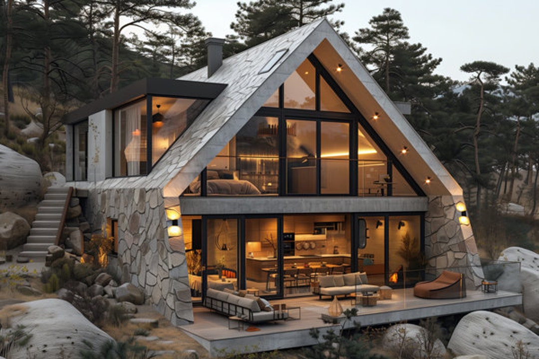 A-frame House Design Inspiration:digital Download Only Front View Image ...