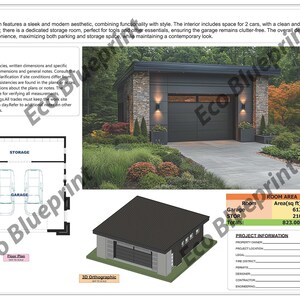 PG7. Modern Garage Ready!! (*PDF ,3D Skrtchup,mp4,jpg*) Basic Blue ...