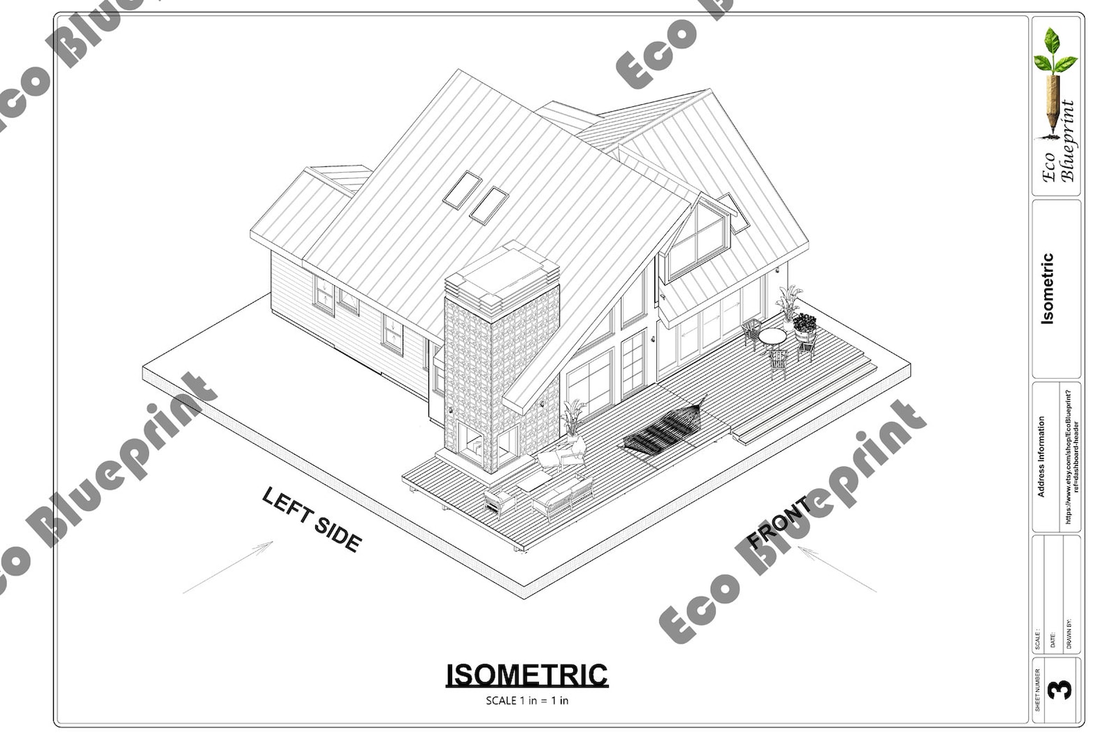 2 Bedroom Cabin House Plans With Basement & Attic (PDF Plan No.108) - Etsy